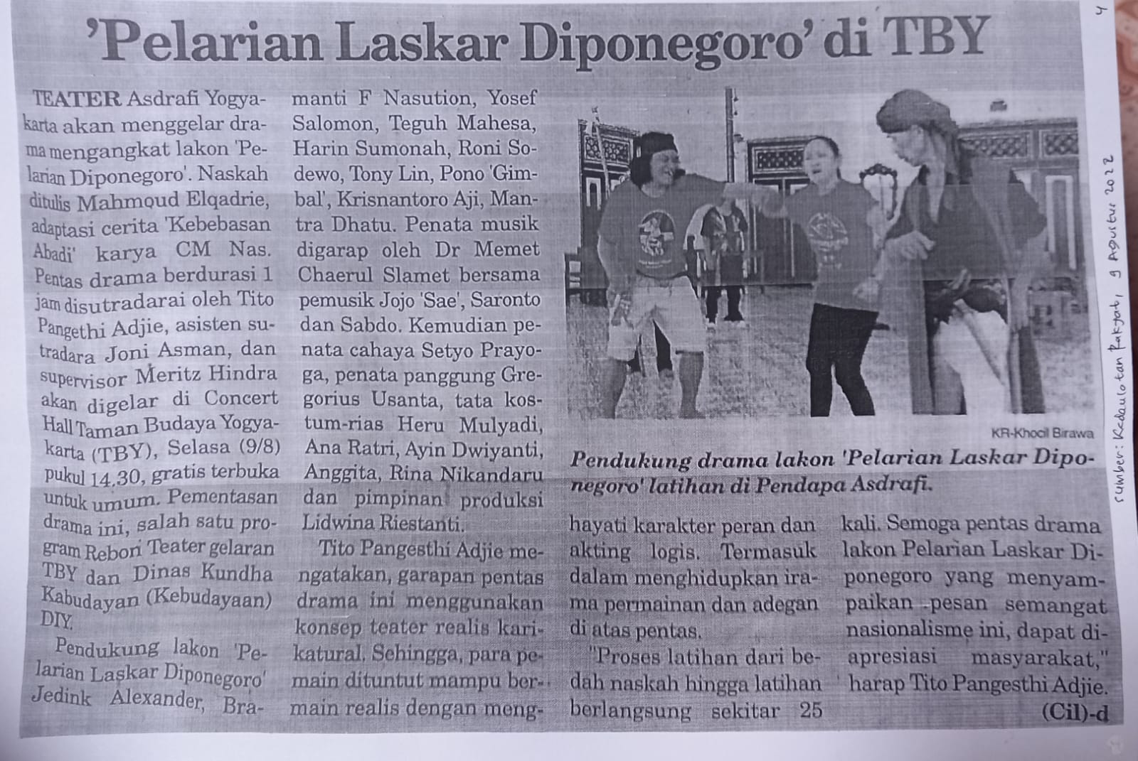 ‘Pelarian Laskar Diponegoro' di TBY - Digilib